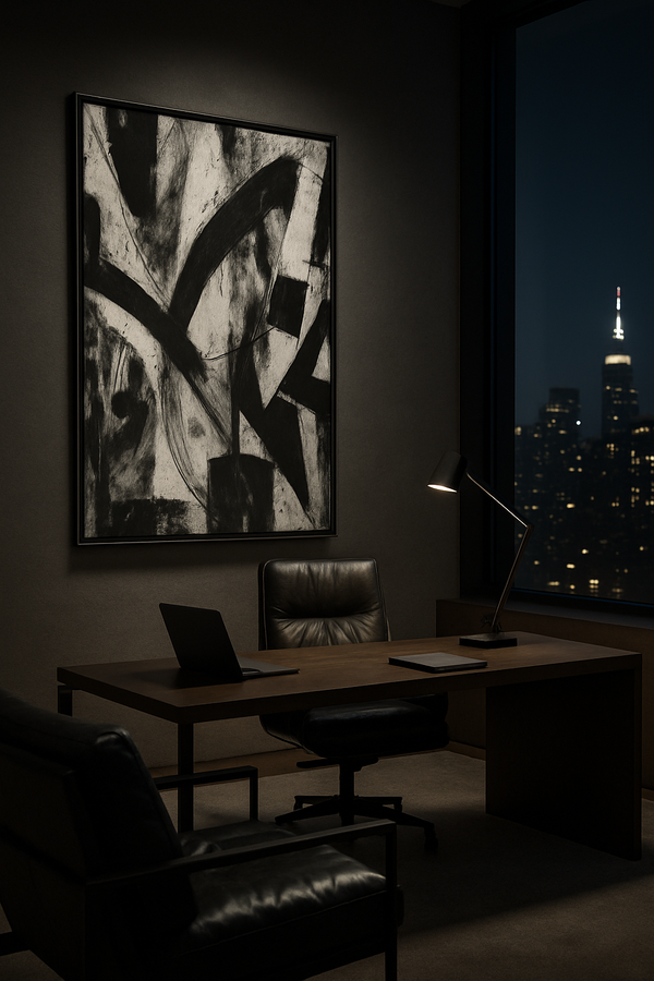 Luxury Black & White Abstract Art | Obsidian Pulse by Kasian Art Studio